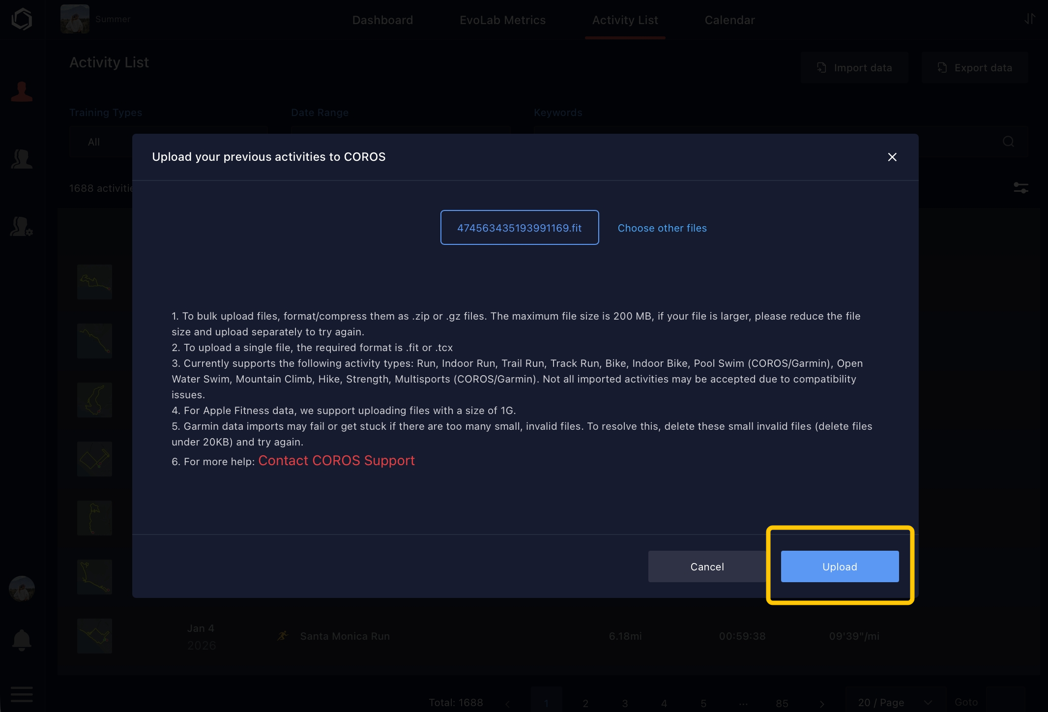 How to Import Activities to Your COROS Account – COROS Help Center